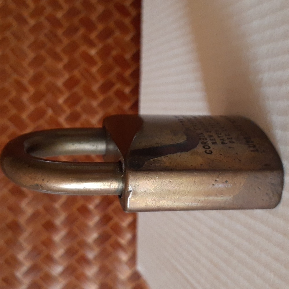 *Antique Vintage* Corbin Brass & Steel Padlock ~3" X … - Gem